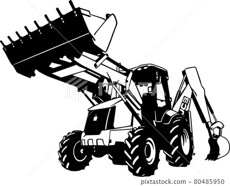 Front Loader - Farm Tractor, farming vehicle -... - Stock Illustration ...
