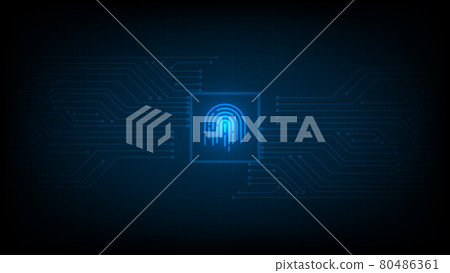 Biometrics hi-tech technology with fingerprint... - Stock Illustration ...