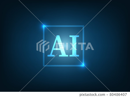 AI wording on the dark background. concept... - Stock Illustration ...