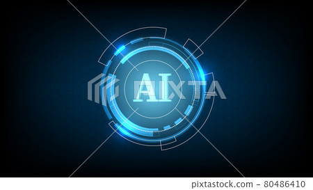 AI wording with circle digital hi-tech... - Stock Illustration ...