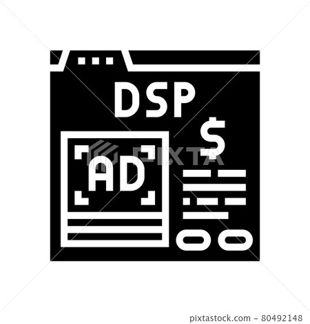 digital signal processor glyph icon vector... - Stock Illustration ...