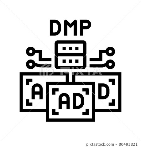 data management platform line icon vector... - Stock Illustration ...
