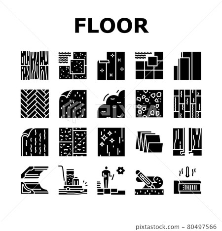 Floor Installation Collection Icons Set Vector - Stock Illustration ...