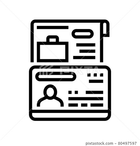 work visa line icon vector illustration - Stock Illustration [80497597 ...