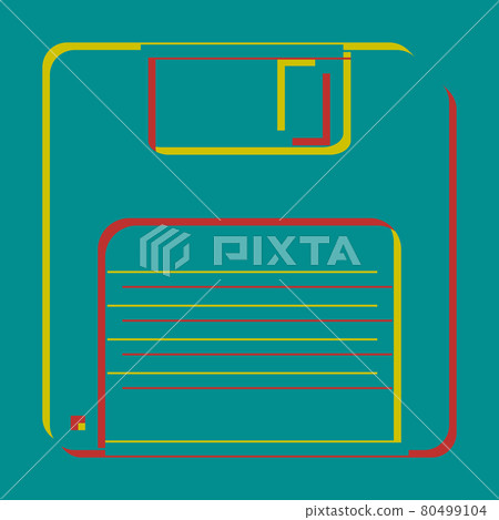 Floppy disk sign. Pseudo 3d embossed icon with... - Stock Illustration ...