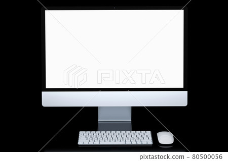 Realistic grey computer screen display with... - Stock Illustration ...