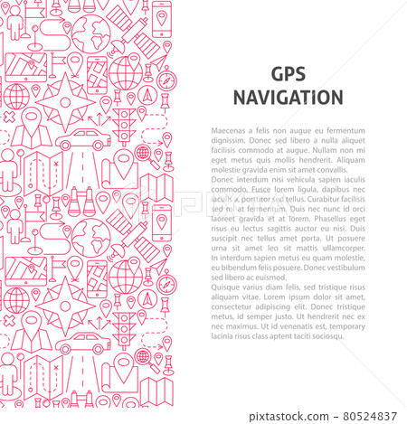 GPS Navigation Line Pattern Concept - Stock Illustration [80524837] - PIXTA