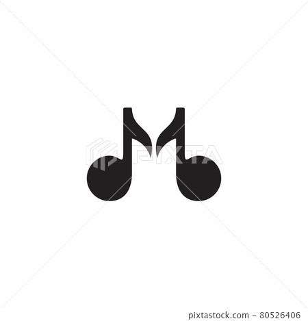 Music note logo incorporated with M letter - Stock Illustration ...