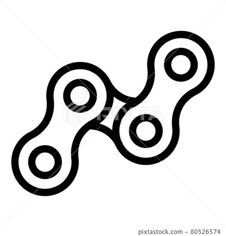 Bike metal chain icon, outline style - Stock Illustration [80526574 ...