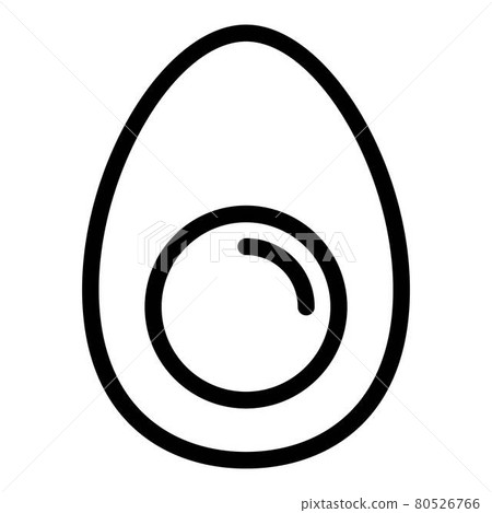 Half boiled egg icon, outline style-插圖素材 [80526766] - PIXTA圖庫