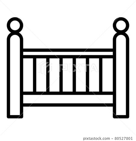 Baby crib icon, outline style - Stock Illustration [80527801] - PIXTA