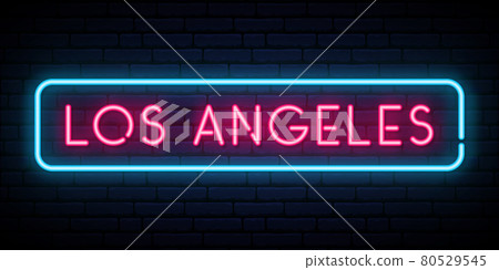 Los Angeles neon sign. - Stock Illustration [80529545] - PIXTA