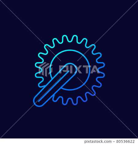 Bicycle crank line vector icon - Stock Illustration [80536622] - PIXTA