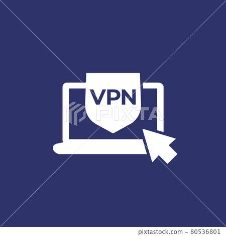 VPN vector icon with a laptop - Stock Illustration [80536801] - PIXTA
