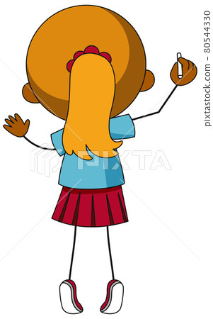 Back view of a girl cartoon character isolated - Stock Illustration ...