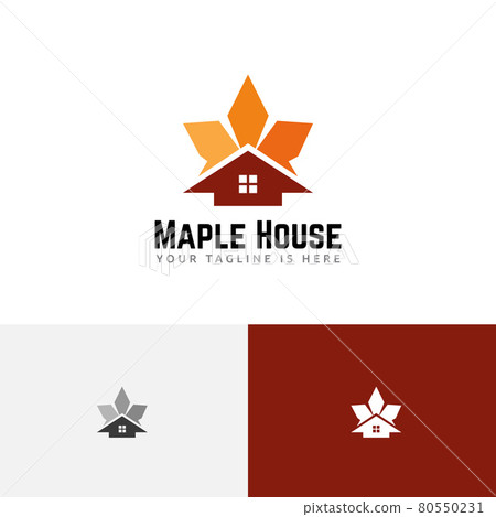 Star Maple Leaf House Home Autumn Fall Season... - Stock Illustration ...