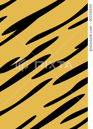 New Year's card template tiger pattern yellow... - Stock Illustration ...
