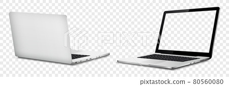Laptop front and back side mock up with... - Stock Illustration ...