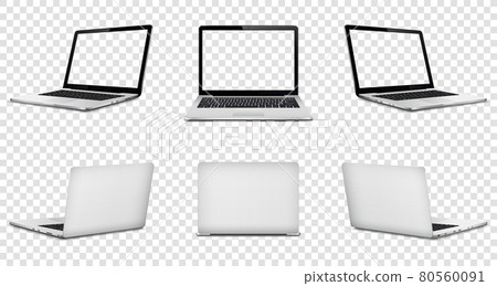 Laptop with transparent screen on transparent... - Stock Illustration ...