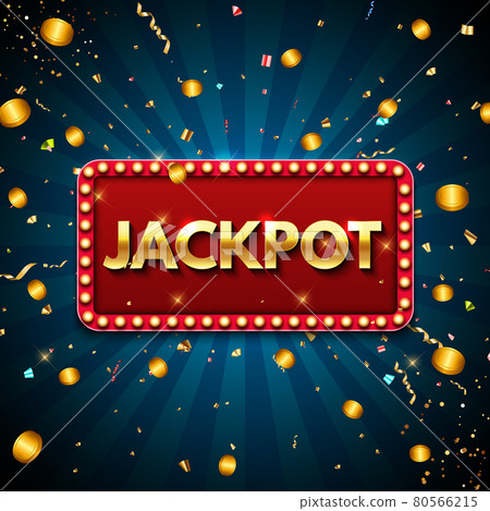 Jackpot background with falling gold confetti.... - Stock Illustration ...