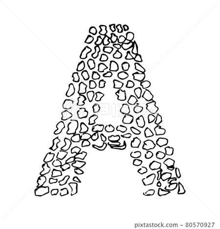 Hand drawn letter A. Sketched letter with... - Stock Illustration ...