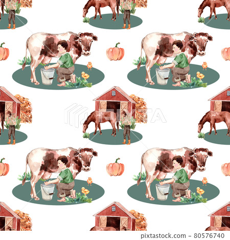 Organic agriculture farm pattern seamless... - Stock Illustration ...