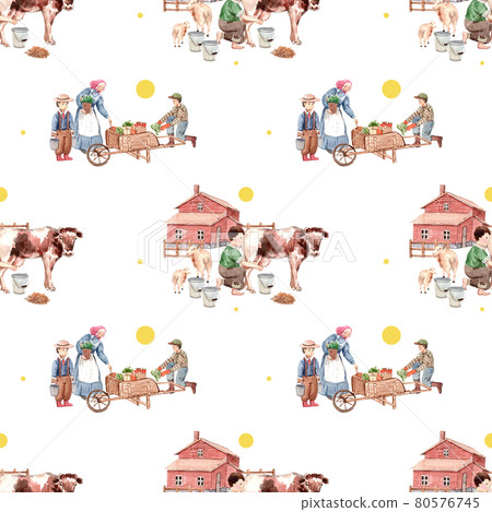 Organic agriculture farm pattern seamless... - Stock Illustration ...