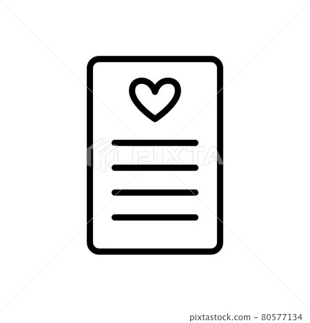 Wish list icon in simple outline design. Paper... - Stock Illustration ...