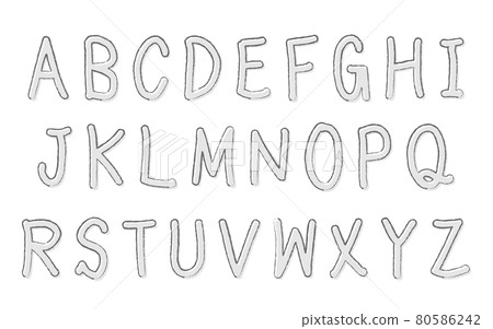 Hand-painted alphabet illustration set - Stock Illustration [80586242 ...