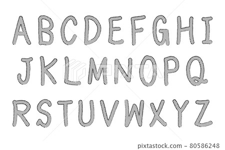 Hand-painted alphabet illustration set - Stock Illustration [80586248 ...