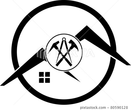 Roofers, tools, roofing logo, icon, logo - Stock Illustration [80590128 ...