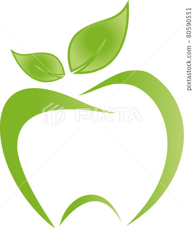 Tooth, apple, fruit, dental care, icon, logo - Stock Illustration ...