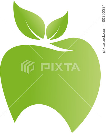 Tooth, apple, fruit, dental care, icon, logo - Stock Illustration ...
