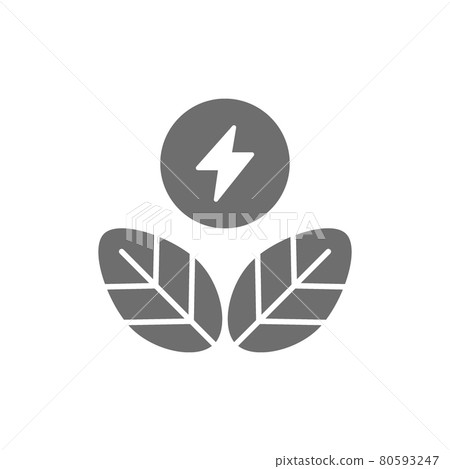 Green energy, ecology gray icon. Isolated on... - Stock Illustration ...