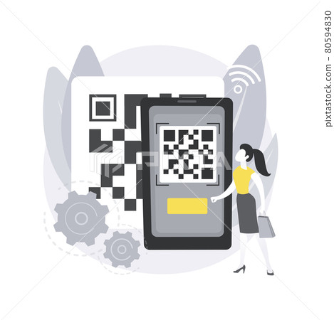 QR code abstract concept vector illustration. - Stock Illustration ...