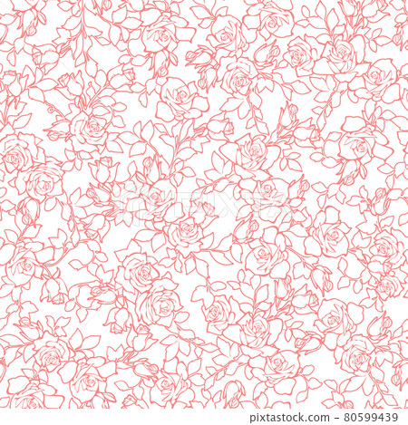 Seamlessly continuous floral pattern, - Stock Illustration [80599439 ...