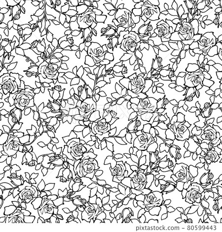 Seamlessly continuous floral pattern, - Stock Illustration [80599443 ...