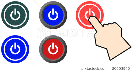 Illustration of pressing the push button to... - Stock Illustration ...