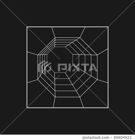 Retrofuturistic octagonal grid tunnel in the... - Stock Illustration [80604921] - PIXTA