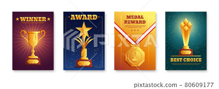 Cups Medals Posters Set - Stock Illustration [80609177] - PIXTA