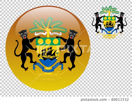 Coat of arms of Gabon vector illustration on a... - Stock Illustration ...