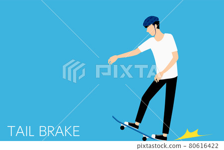 Basic pose of skateboard (skateboard), man... - Stock Illustration ...