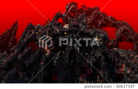 Bloody rutile mountain. Rusty rocks textured... - Stock Illustration ...