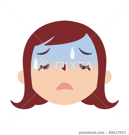 Face icon series _ Female in her 20s _ Poor... - Stock Illustration ...