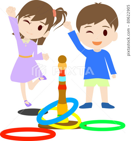 A simple and cute quoits child - Stock Illustration [80622905] - PIXTA