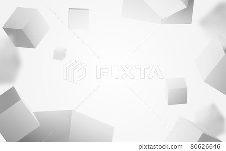Abstract 3d geometric box floating on space... - Stock Illustration ...