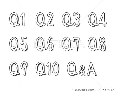 Hand-drawn Q & A, FAQ, quiz, answer, headline... - Stock Illustration ...