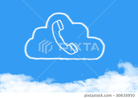 concept cloud phone shape on blue sky - Stock Illustration [80638950 ...