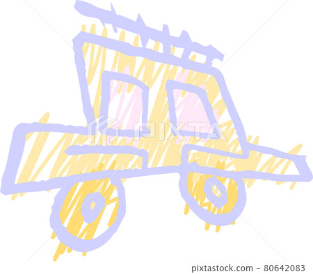 Cute car scribble drawn by a child - Stock Illustration [80642083] - PIXTA