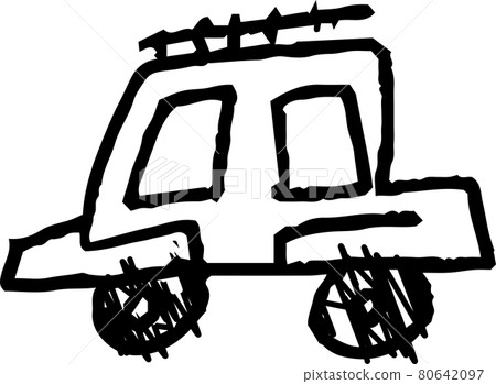 Cute car scribble drawn by a child - Stock Illustration [80642097] - PIXTA